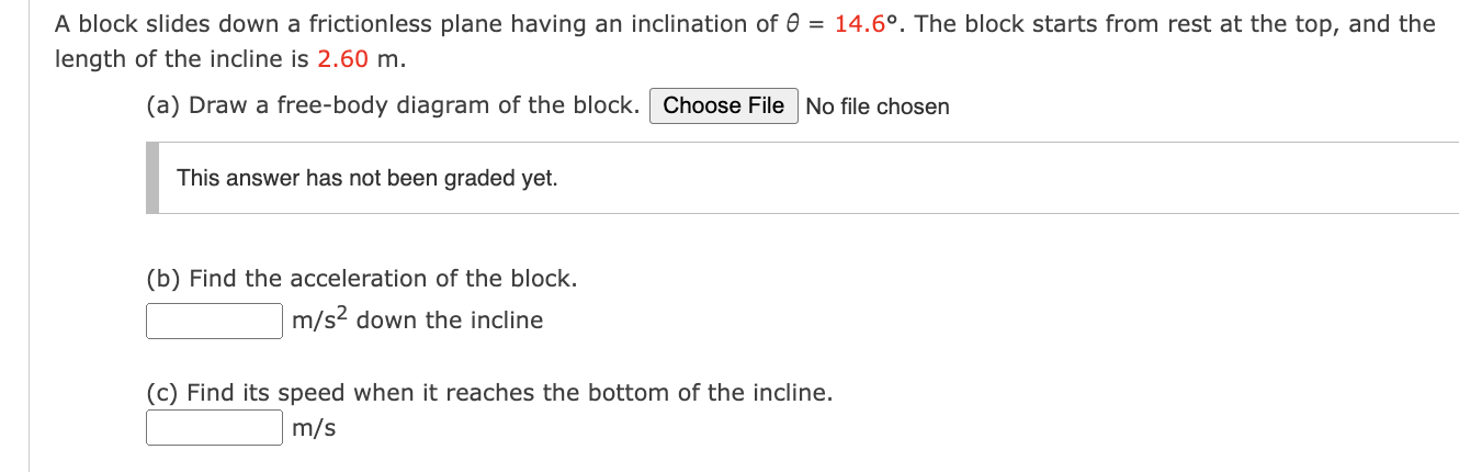Solved A block slides down a frictionless plane having an | Chegg.com
