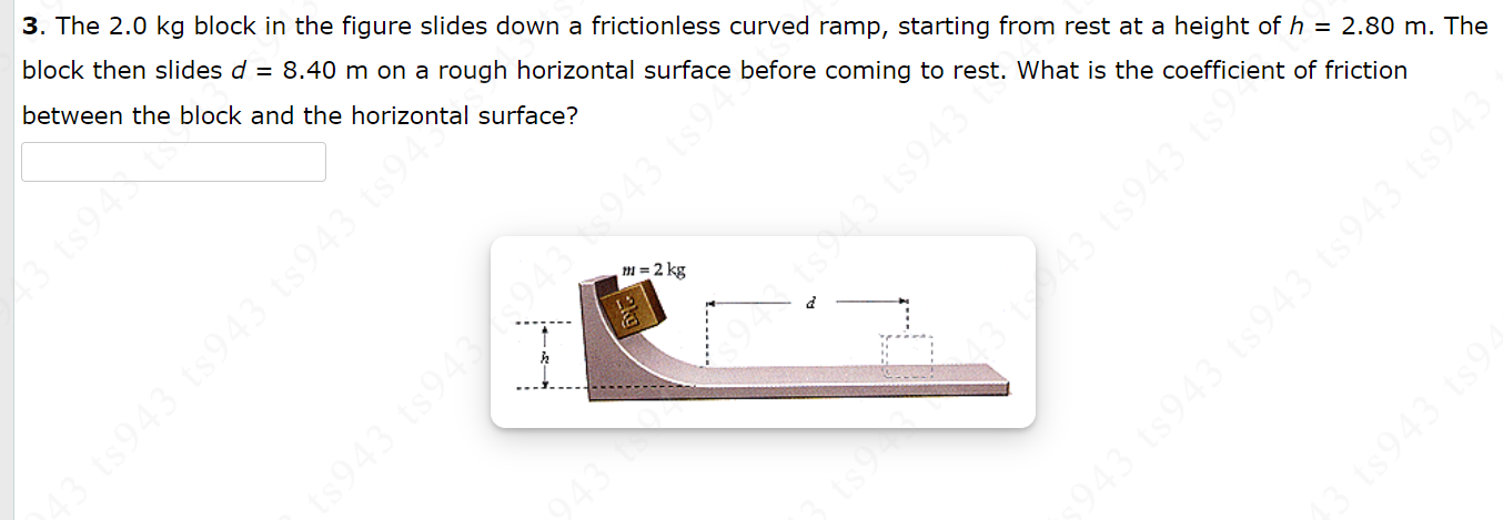 Solved 3. The 2.0 kg block in the figure slides down a | Chegg.com