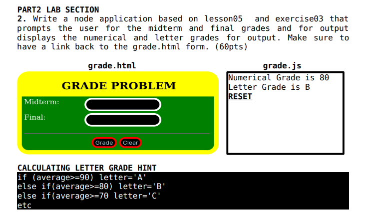 How to create the link to link back to Grade.html | Chegg.com