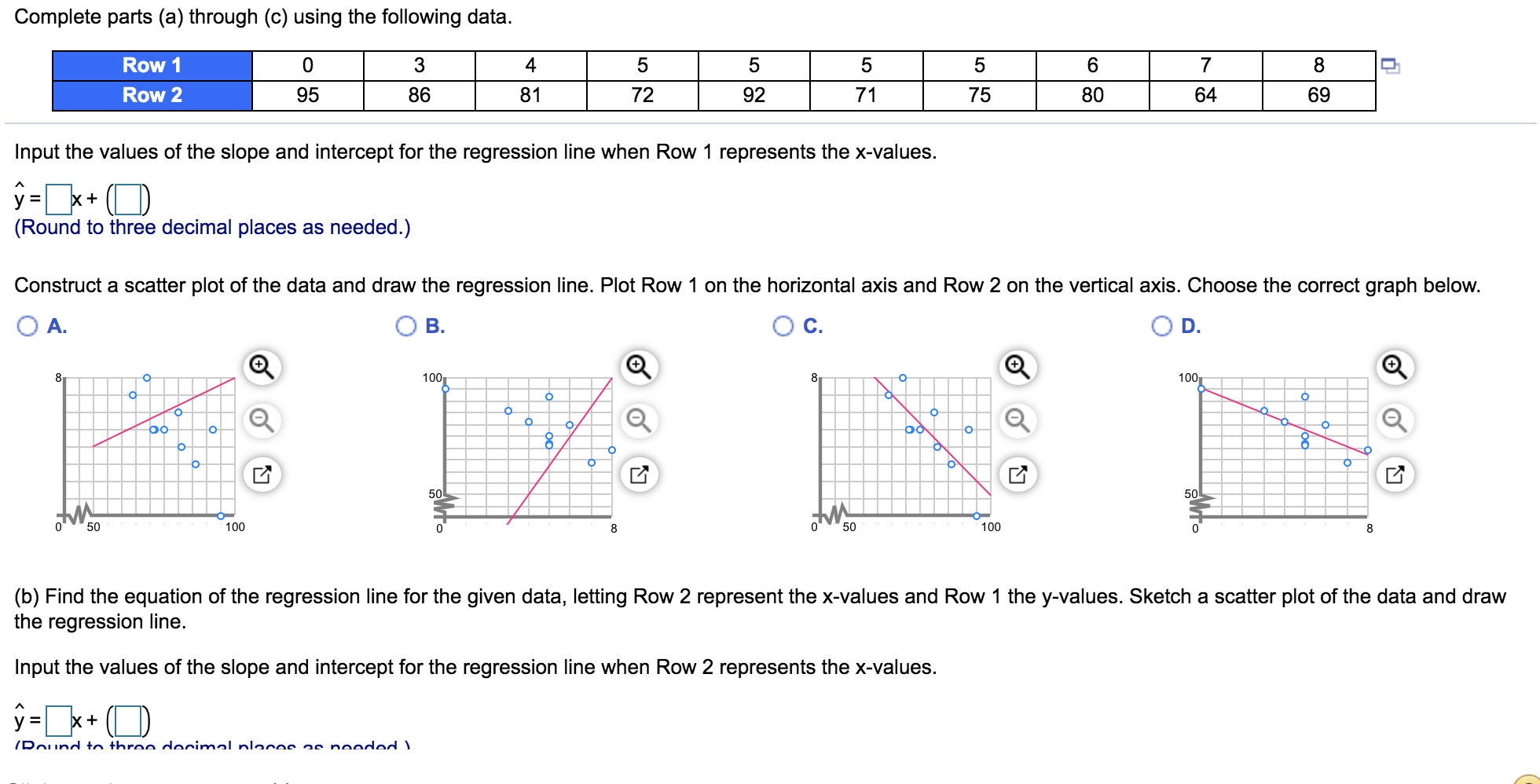 Solved Complete parts (a) through (c) using the following | Chegg.com