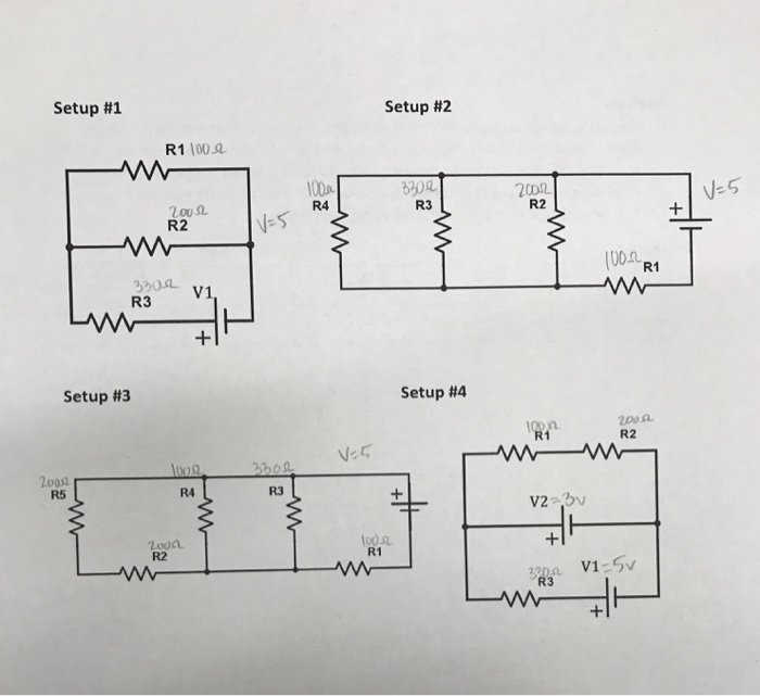 Solved Analysis For each of the setups use Kirchhoff's Rules | Chegg.com