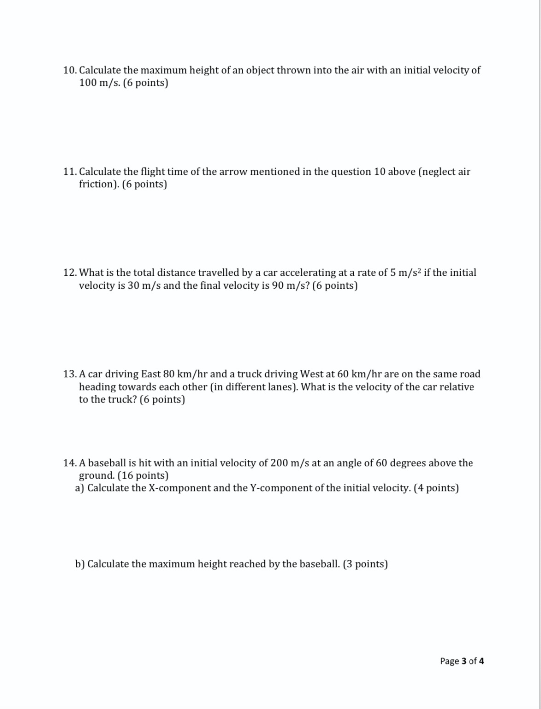 Solved 10. Calculate the maximum height of an object thrown | Chegg.com