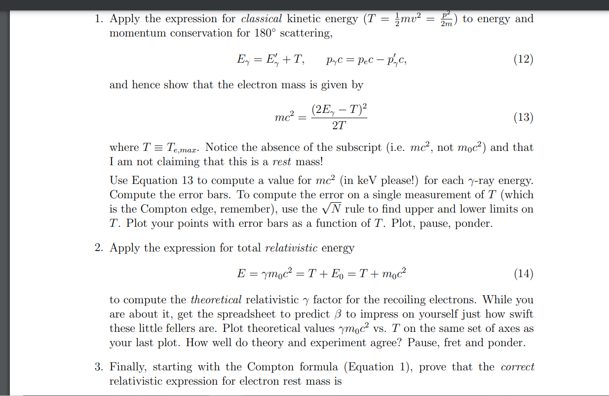 1. Apply the expression for classical kinetic energy | Chegg.com