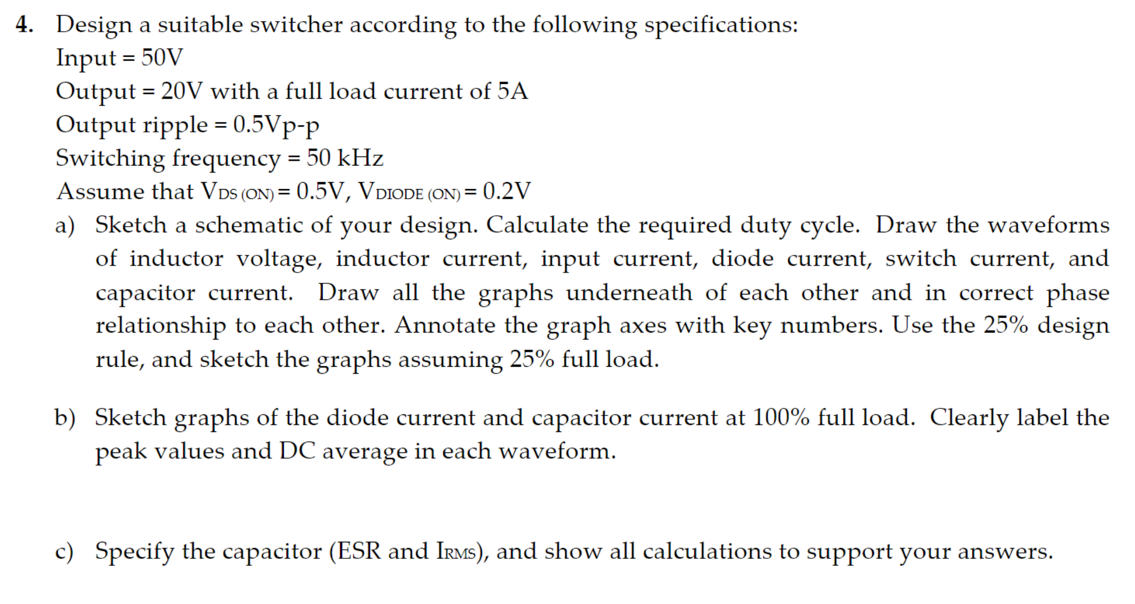Solved 4. Design a suitable switcher according to the | Chegg.com