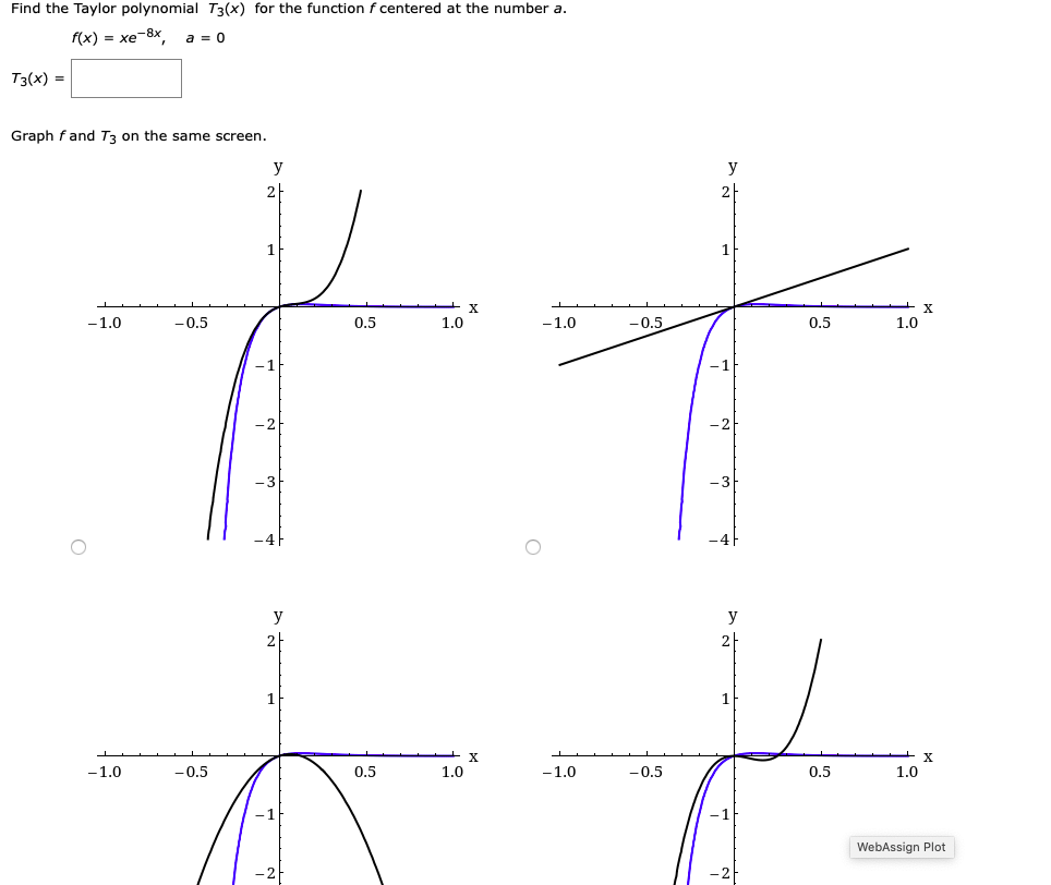 Solved Find the Taylor polynomial T3(x) for the function f | Chegg.com