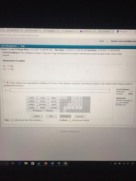 Solved Two children of mass 25 kg and 33 kg sit balanced on | Chegg.com