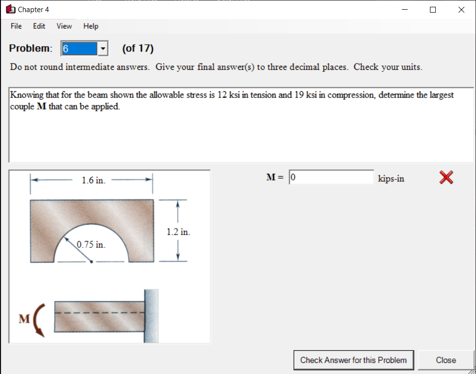 Solved Chapter 4 - Х File Edit View Help Problem: 6 (of 17) | Chegg.com