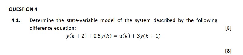 Solved 1. Determine the state-variable model of the system | Chegg.com