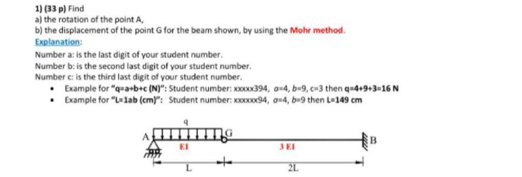 Solved 1) (33 p) Find a) the rotation of the point A, b) the | Chegg.com