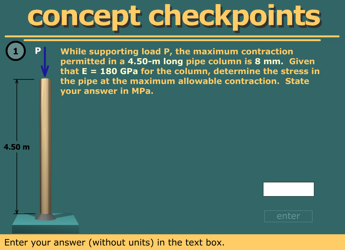 Solved concept checkpoints 1 P While supporting load P, the | Chegg.com