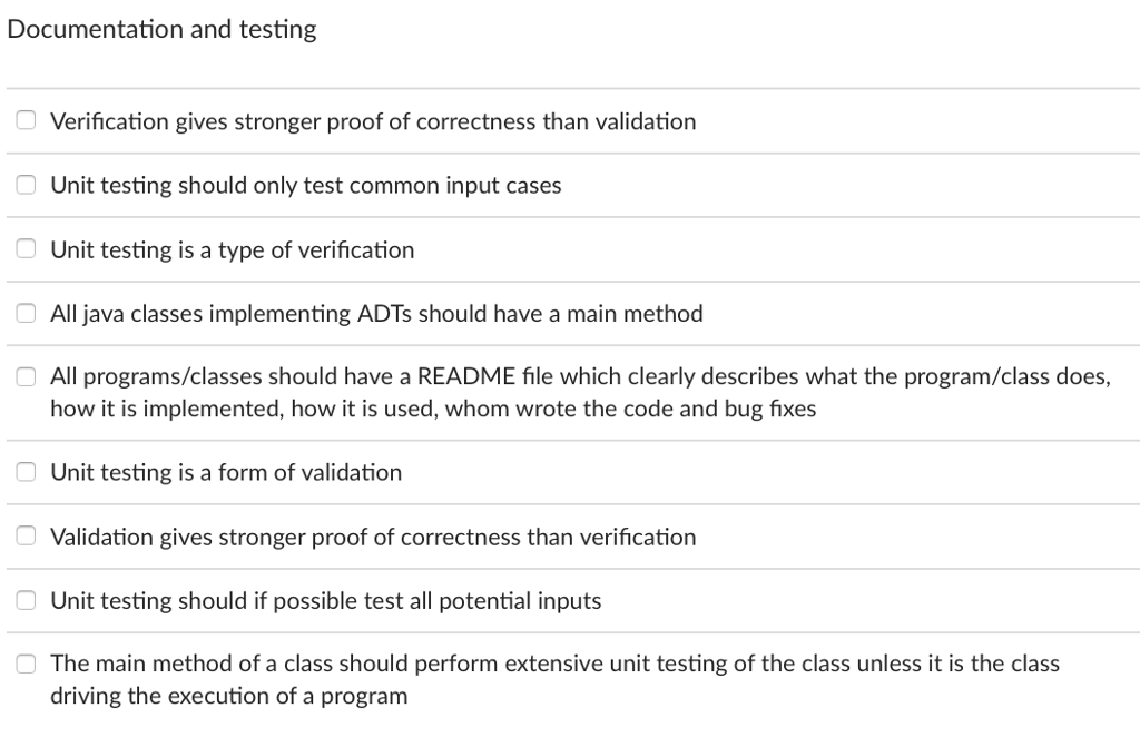 Solved Documentation and testing Verification gives stronger | Chegg.com