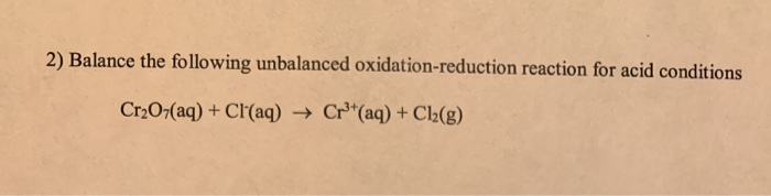 Solved 2) Balance the following unbalanced | Chegg.com