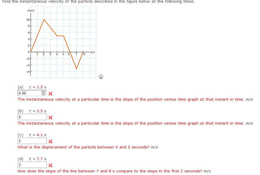 Solved Find the instantaneous velocity of the particle | Chegg.com