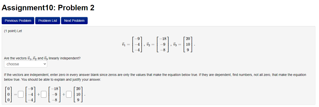 Solved Assignment10 Problem 2 Previous Problem Problem List 3391