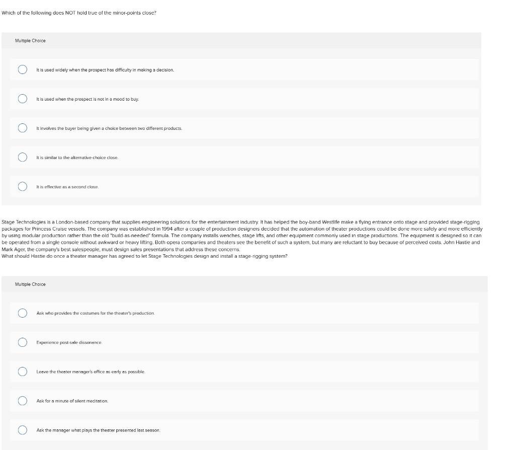 Solved Which of the following does NOT hold true of the | Chegg.com