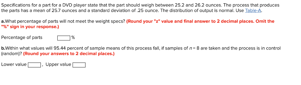 Solved Specifications for a part for a DVD player state that | Chegg.com