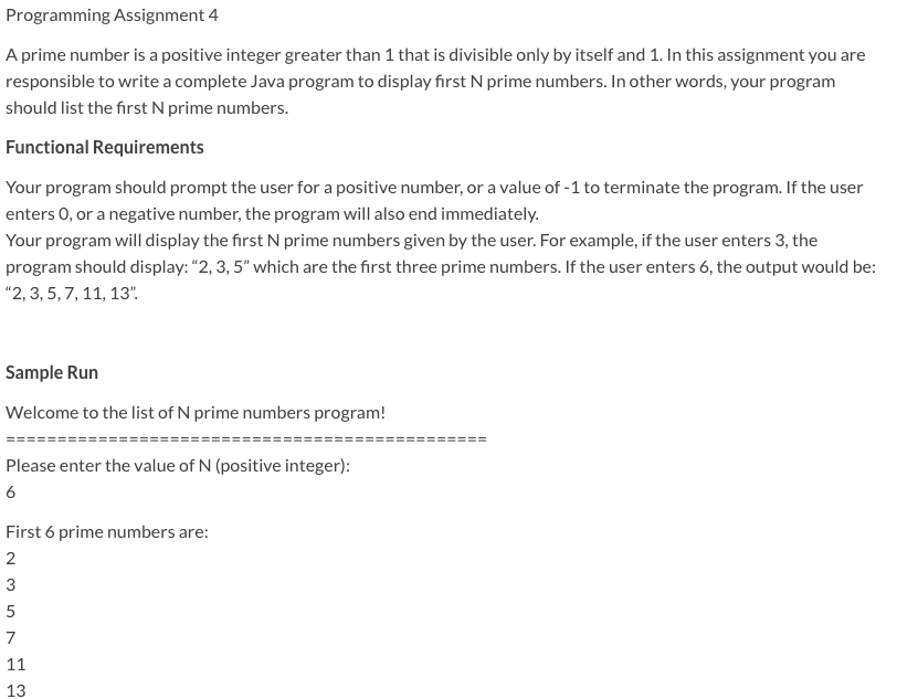 Solved Programming Assignment 4 A prime number is a positive | Chegg.com