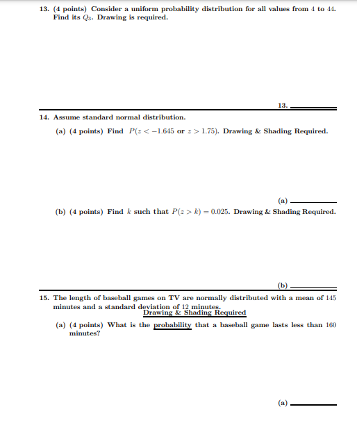 Solved 13. (4 points) Consider a uniform probability | Chegg.com