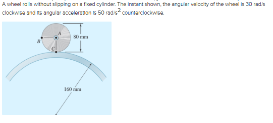 Solved A wheel rolls without slipping on a fixed cylinder. | Chegg.com