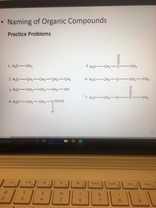 Solved Naming of Organic Compounds Practice Problems | Chegg.com