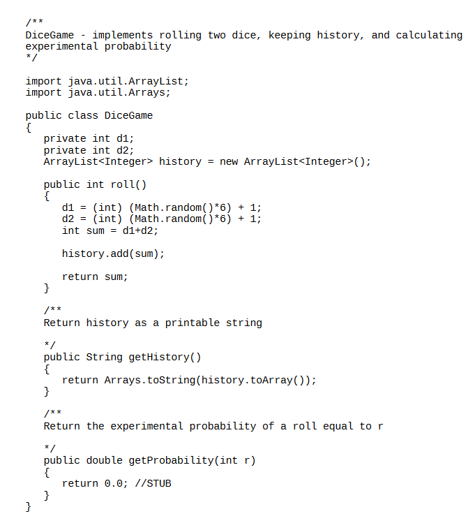 Solved Fill in the missing lines for the java program | Chegg.com