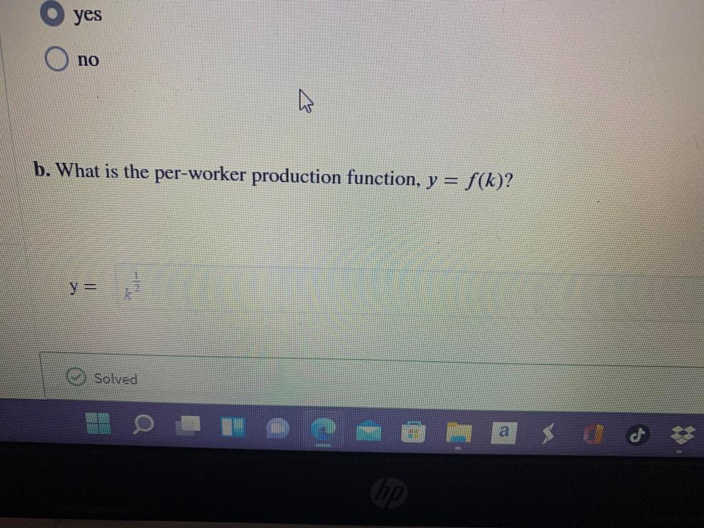 Solved yes оо no w b. What is the per-worker production | Chegg.com