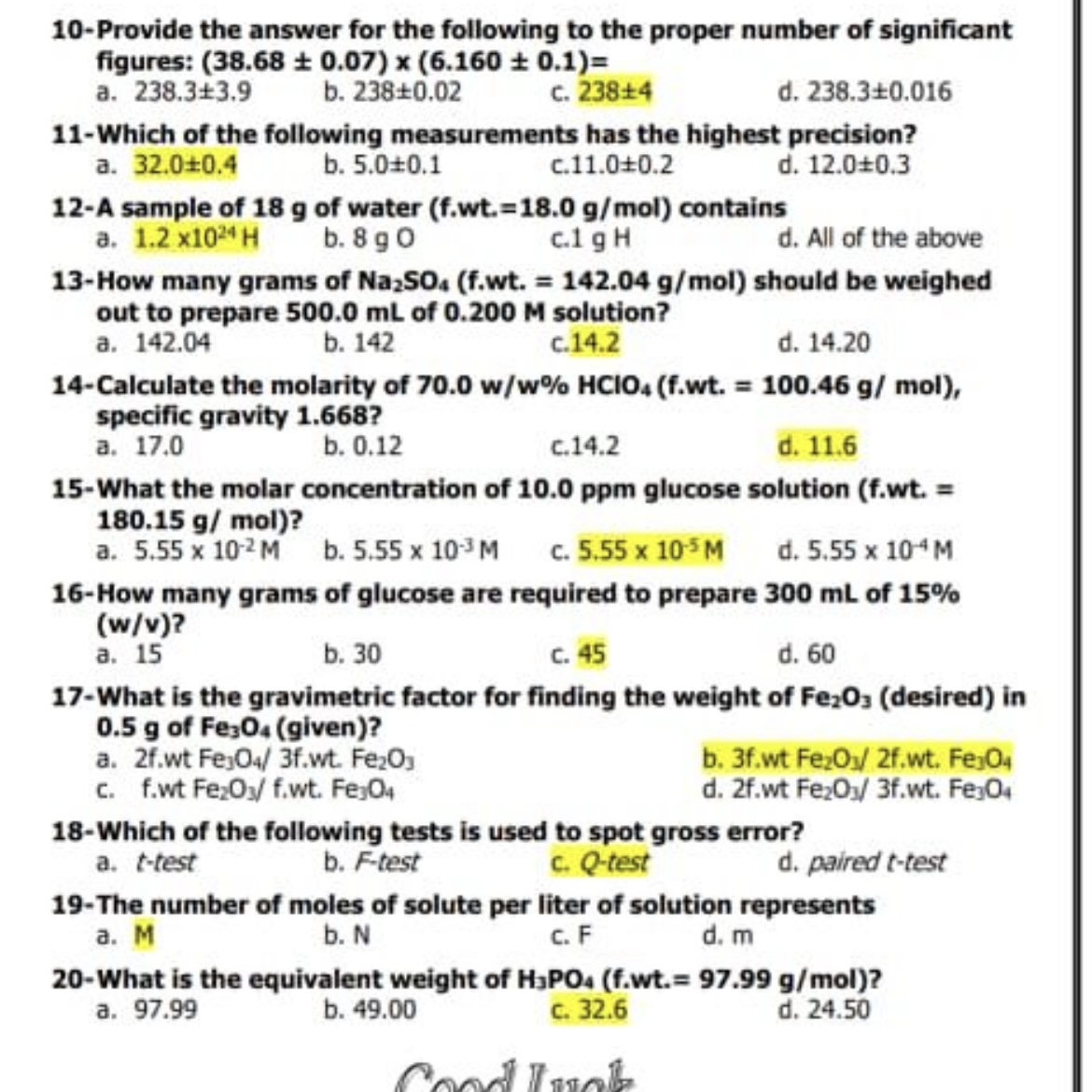 Solved 10-Provide the answer for the following to the proper | Chegg.com