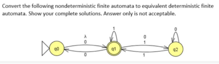 Solved Convert the following nondeterministic finite | Chegg.com Solved Convert the following nondeterministic finite | Chegg.com