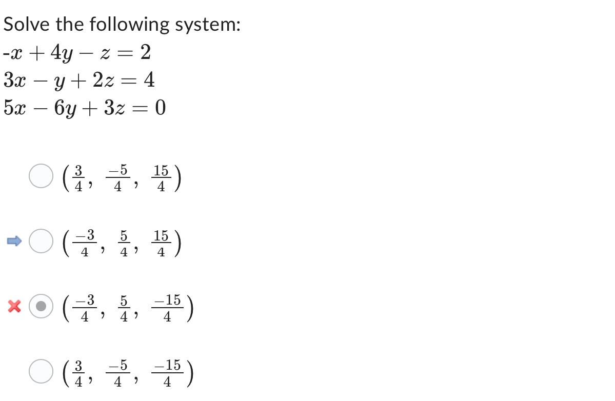 Solved Solve the following system: | Chegg.com