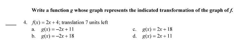 Solved Write A Function G Whose Graph Represents The 6757
