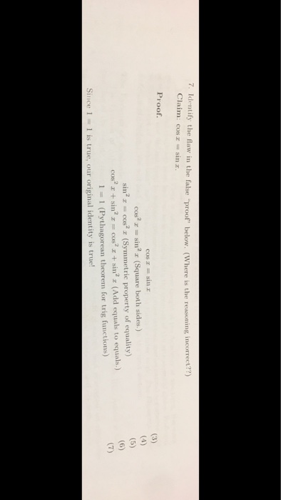 Solved Identify the flaw in the false "proof" below. (Where | Chegg.com