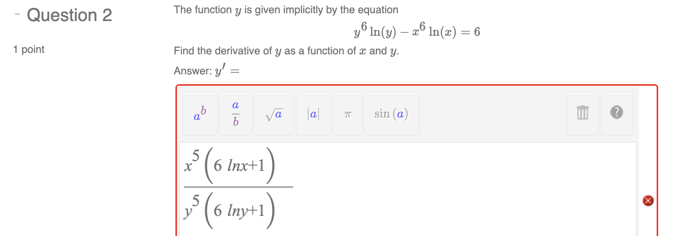 Solved The function y is given implicitly by the equation | Chegg.com