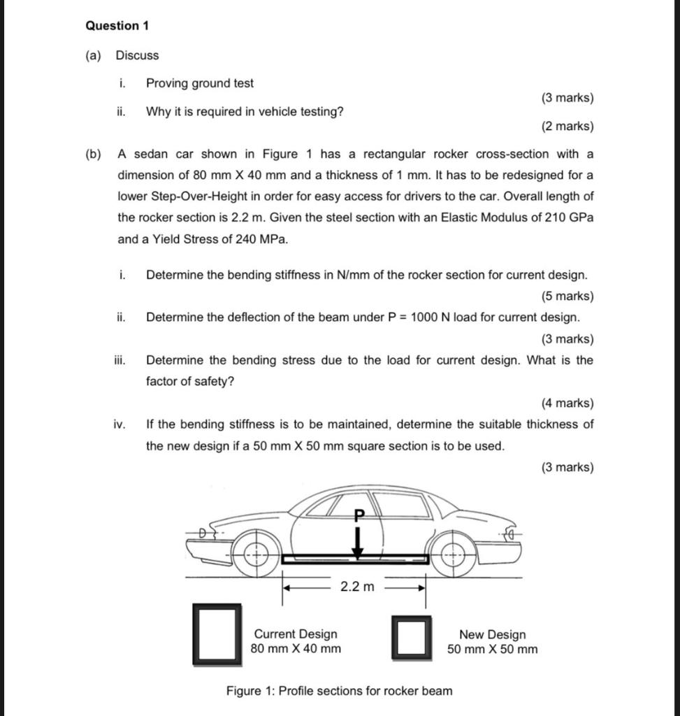 Solved Question 1 (a) Discuss i. Proving ground test (3 | Chegg.com
