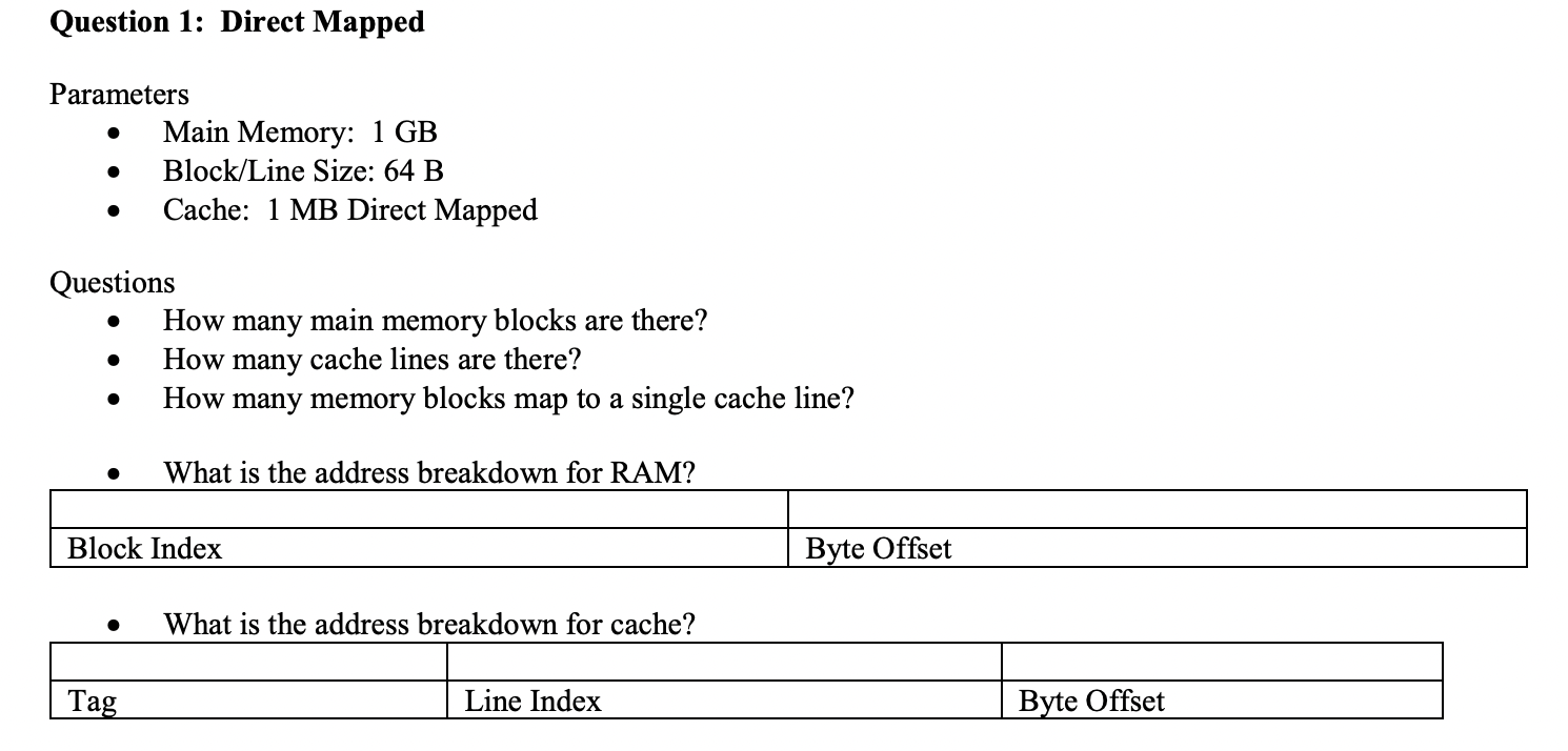 Solved Questions - How many main memory blocks are there? - | Chegg.com