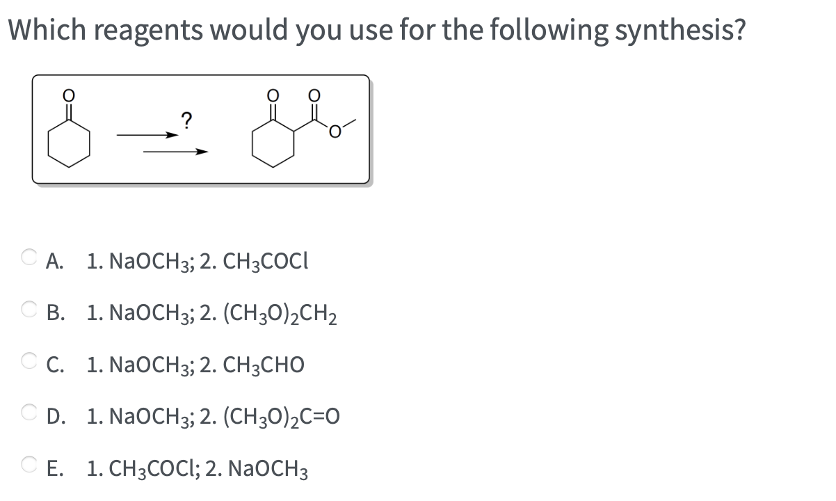 Solved Which reagents would you use for the following | Chegg.com