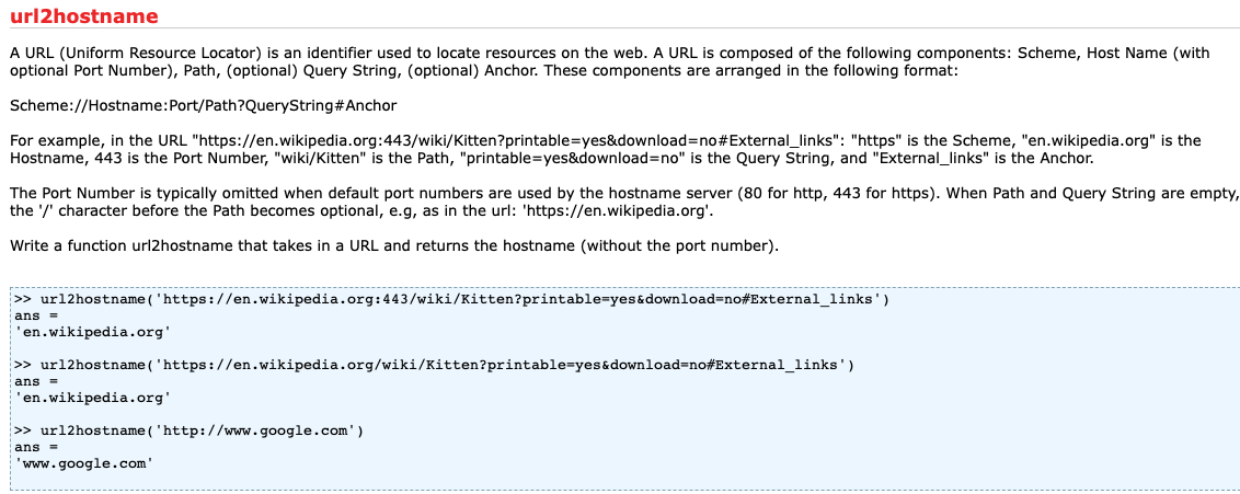 Solved url2hostname A URL (Uniform Resource Locator) is an | Chegg.com
