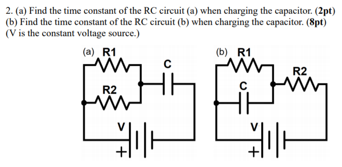 Solved 2. (a) Find the time constant of the RC circuit (a) | Chegg.com