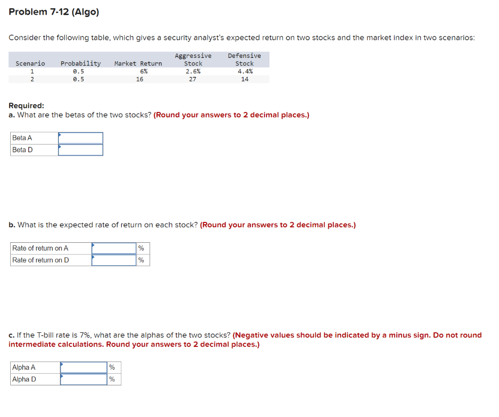 Solved Problem 7-12 (Algo) Consider the following table, | Chegg.com