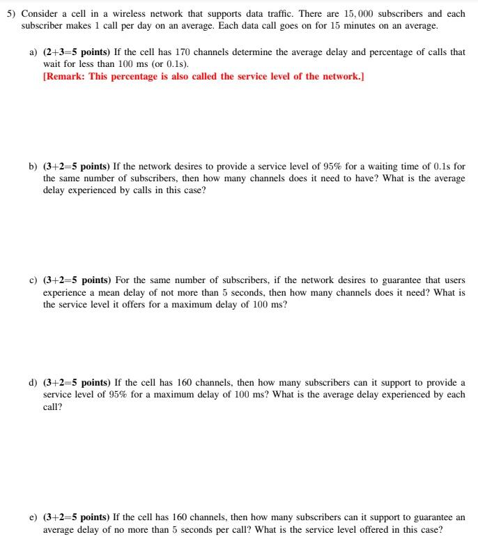Solved Consider a cell in a wireless network that supports | Chegg.com