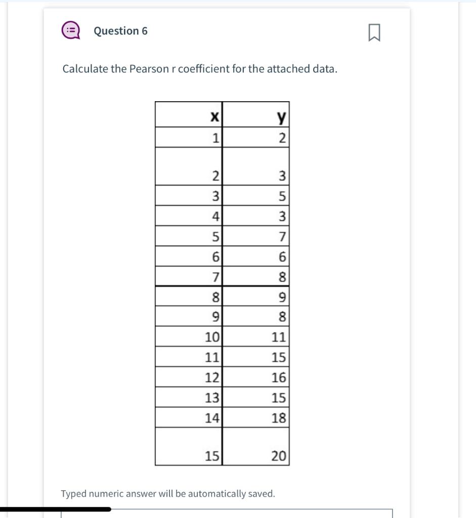 Solved Calculate the Pearson r coefficient for the attached | Chegg.com
