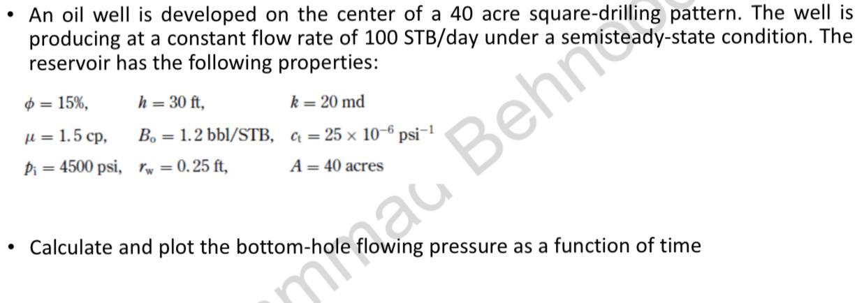 Solved • An oil well is developed on the center of a 40 acre | Chegg.com
