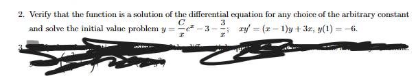 Solved solve Verify that the function is a solution of the | Chegg.com