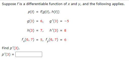 Solved Suppose f is a differentiable function of x and y, | Chegg.com