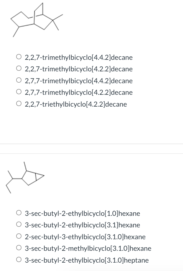 Solved 4-methyl-1-ethylbicyclo[3.2.1]octane | Chegg.com