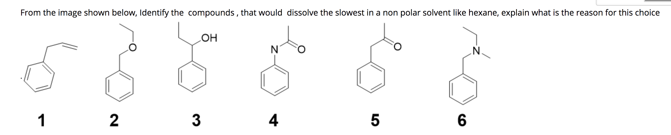Solved From the image shown below, Identify the compounds, | Chegg.com
