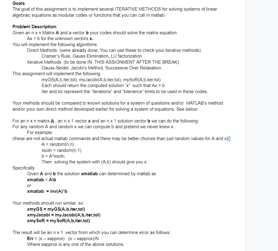 Solved mySoR.m You should develop a frontend or "run-xxx" | Chegg.com
