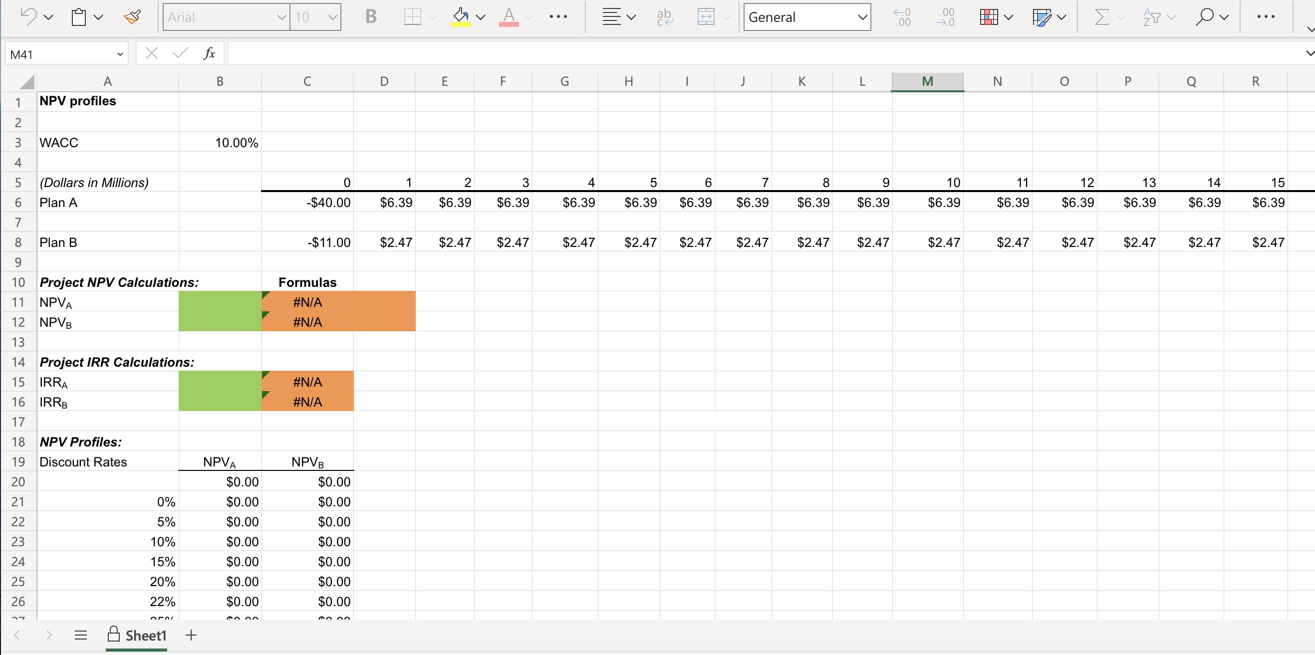 Solved Arial B .00 M41File Home Insert Draw Page Layout | Chegg.com