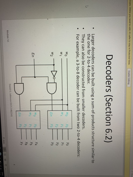 Solved QUESTION 8 Referring to a n-to-2n binary decoder in | Chegg.com