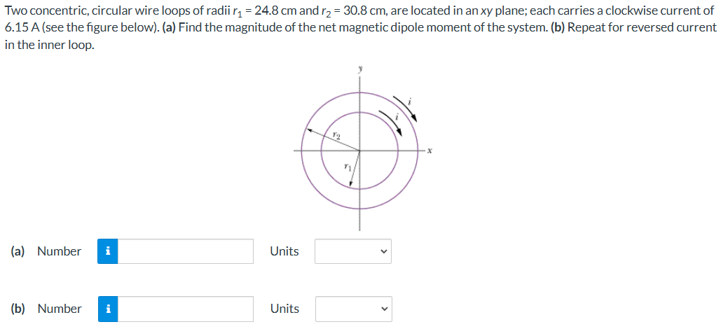 Solved Two concentric, circular wire loops of ﻿radii | Chegg.com