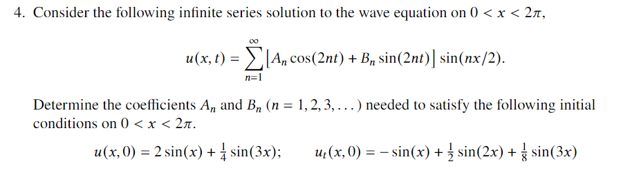 Solved 4. Consider the following infinite series solution to | Chegg.com